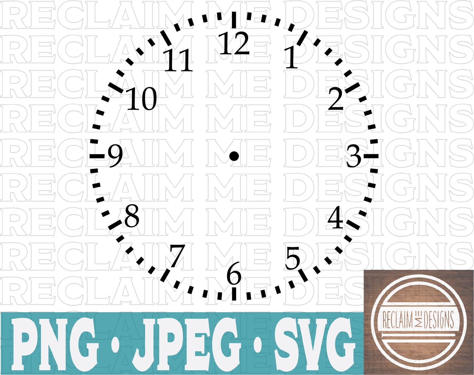Clock Face Template SVG,PNG, and JPEG File - Etsy