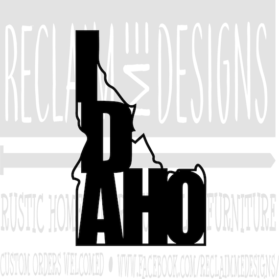 Idaho Outline Word Art SVGPNG and JPEG File | Etsy