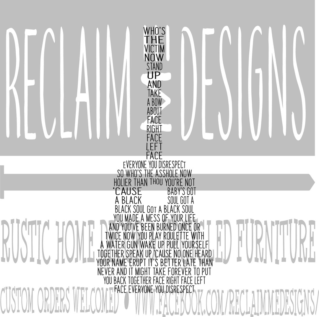 Black Soul Guitar Shaped SVG and PNG File - Etsy