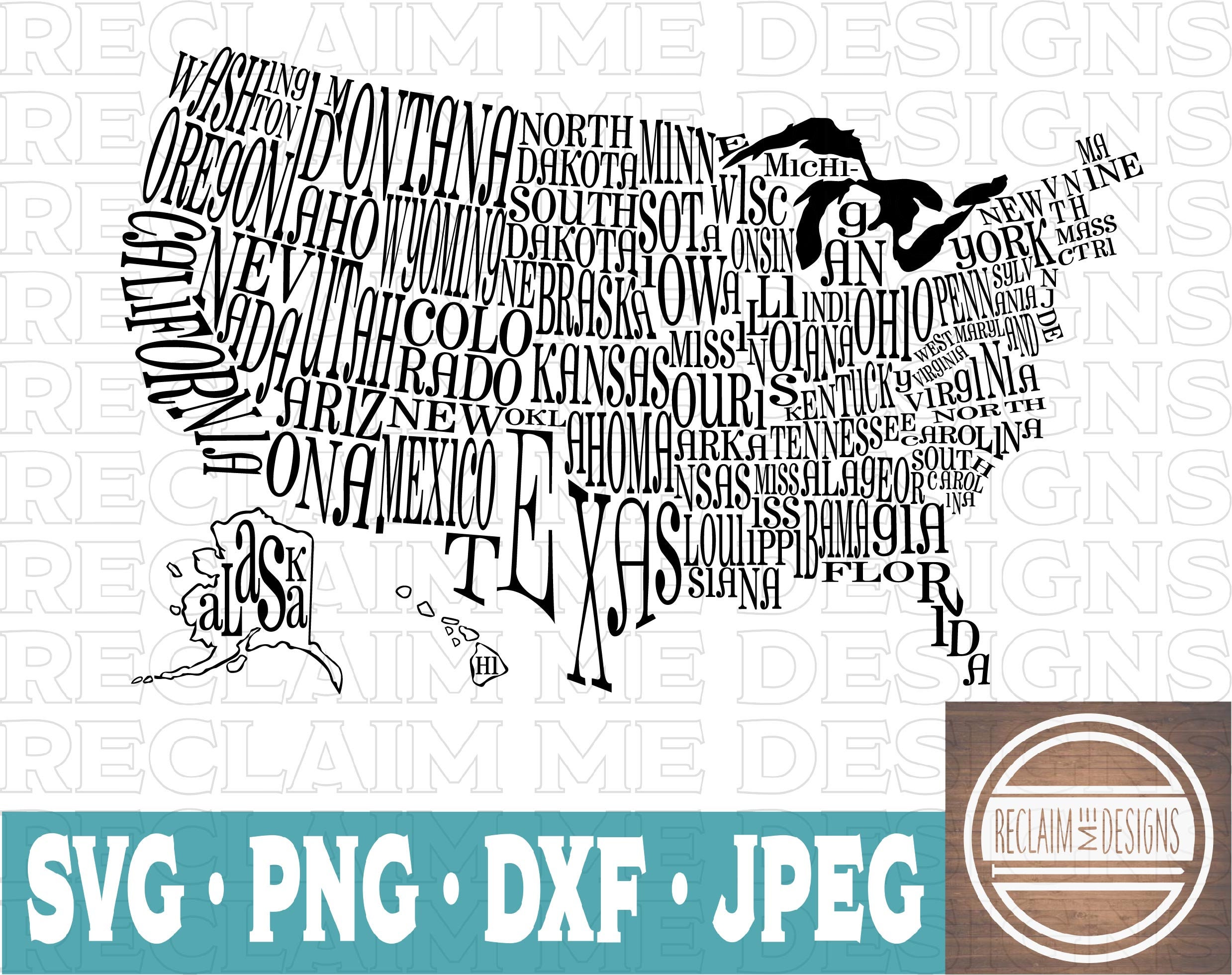 United States Word Art File SVGDXFPNG and Jpeg File | Etsy