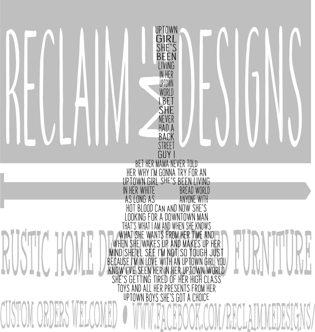 Uptown Girl Guitar Shaped SVG and PNG File - Etsy