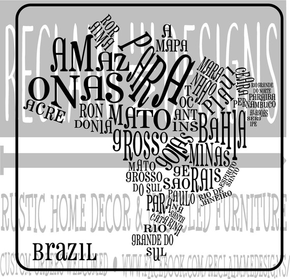 Brazil word art SVGPNG and JPEG file | Etsy