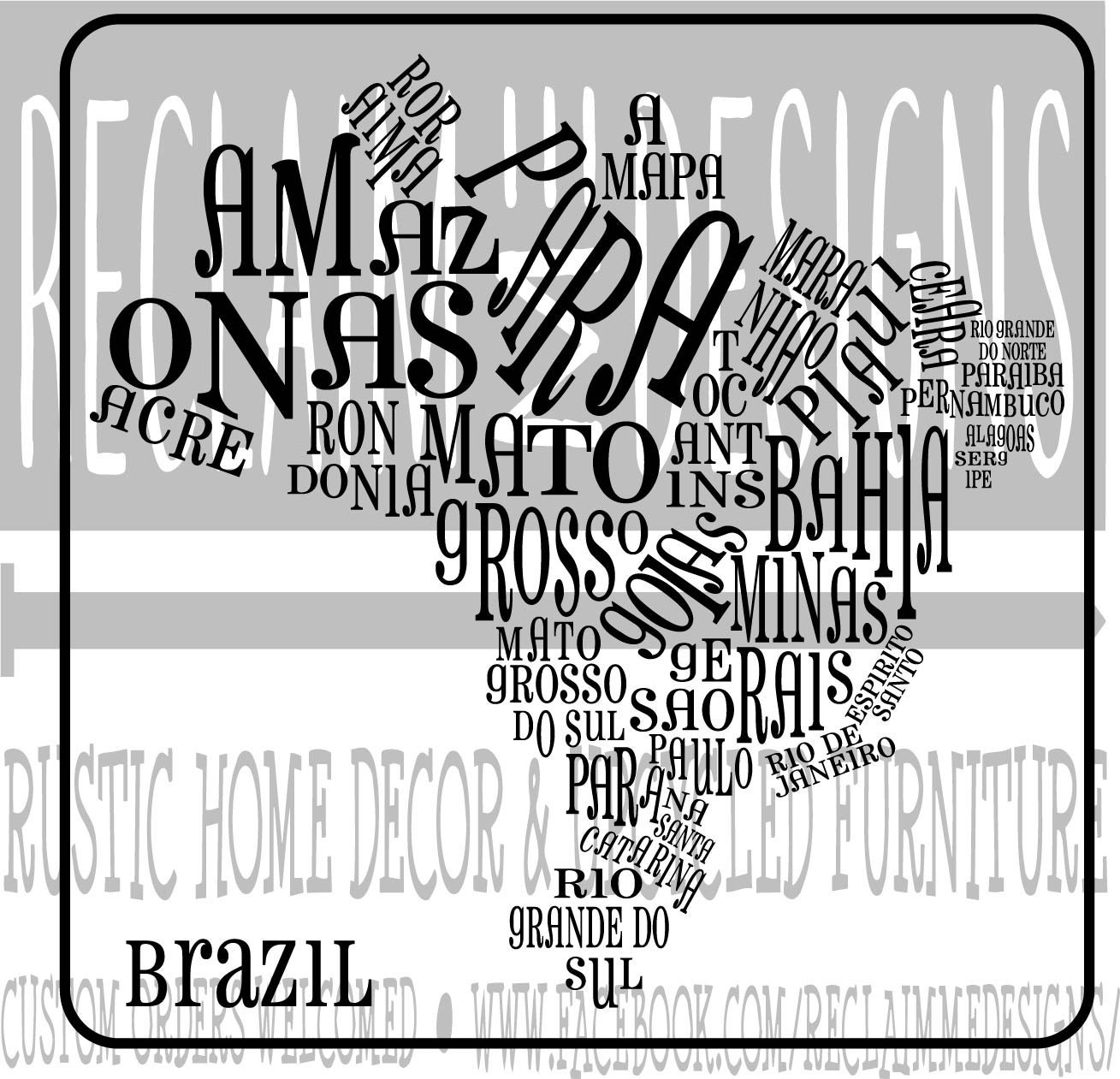 Brazil word art SVGPNG and JPEG file | Etsy
