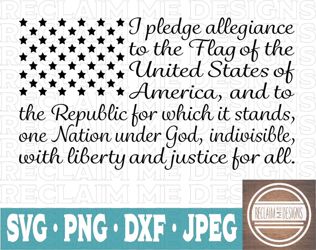 I Pledge Allegiance Flag Svg Jpeg And Png File Etsy