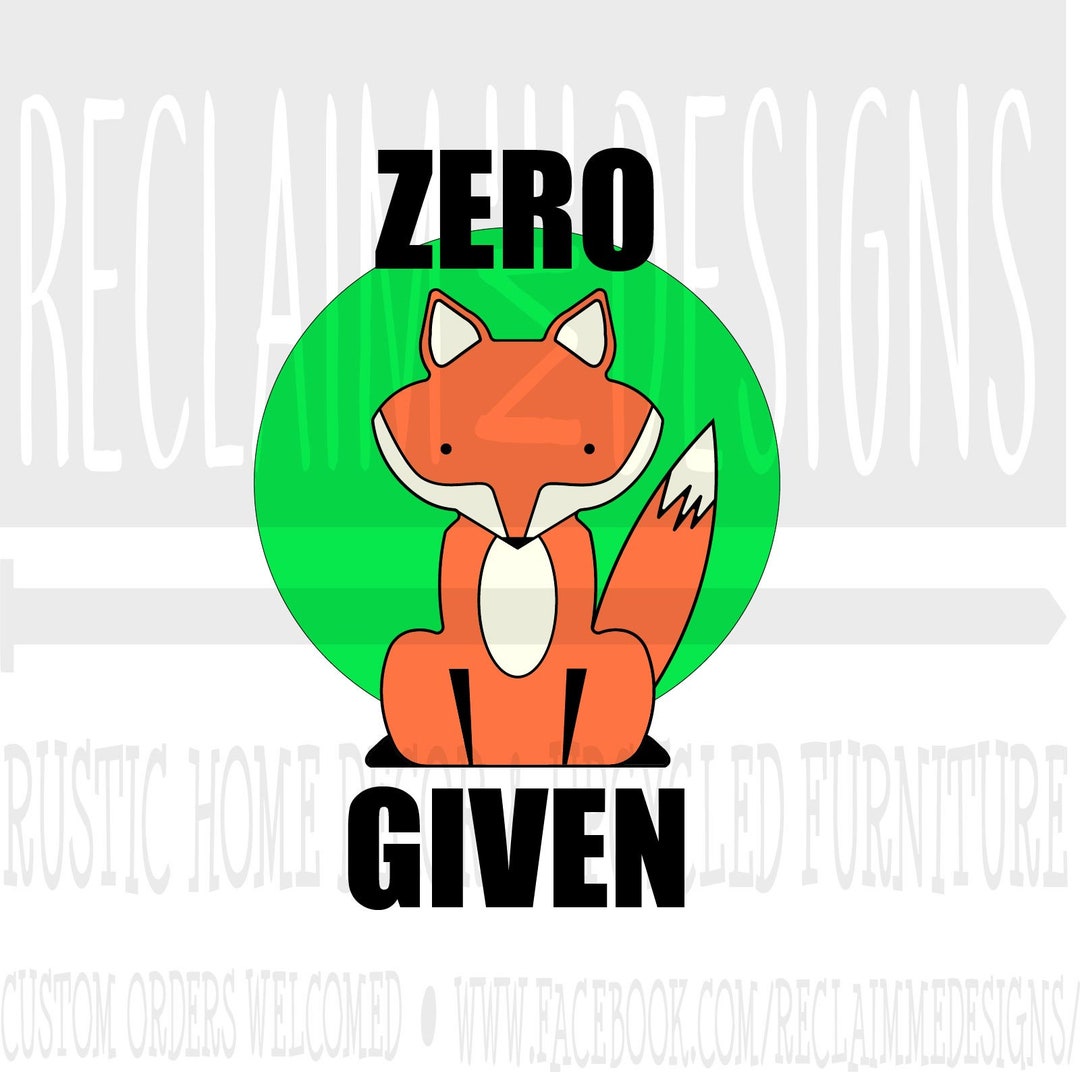 Zero Fox Given PNG File for Sublimation - Etsy