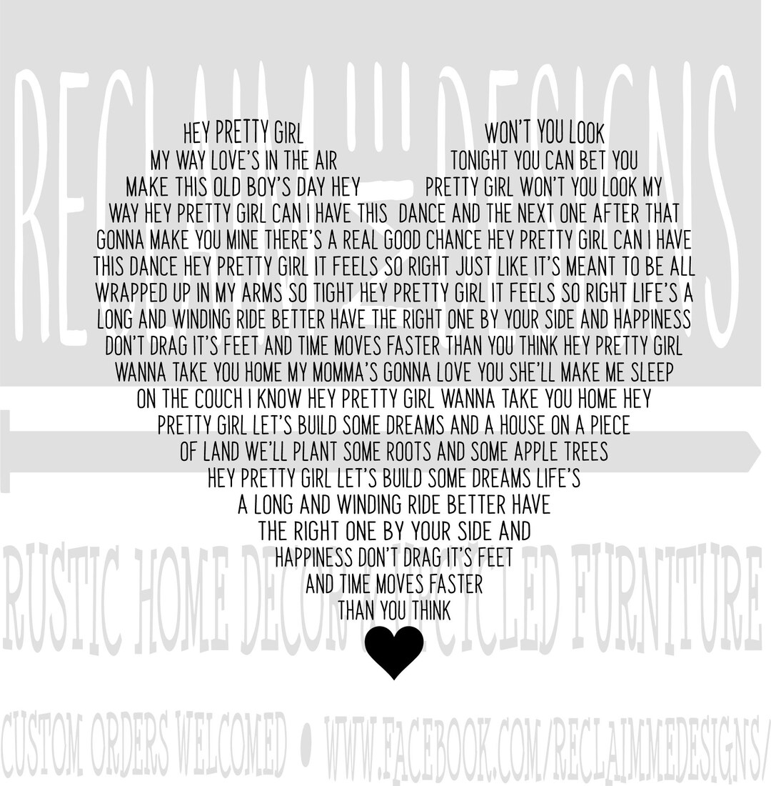 Hey Pretty Girl Heart Shaped SVG,PNG, and JPEG File - Etsy