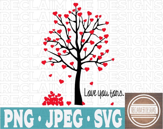 Falling Heart Tree 'SVGJPEG and PNG File | Etsy