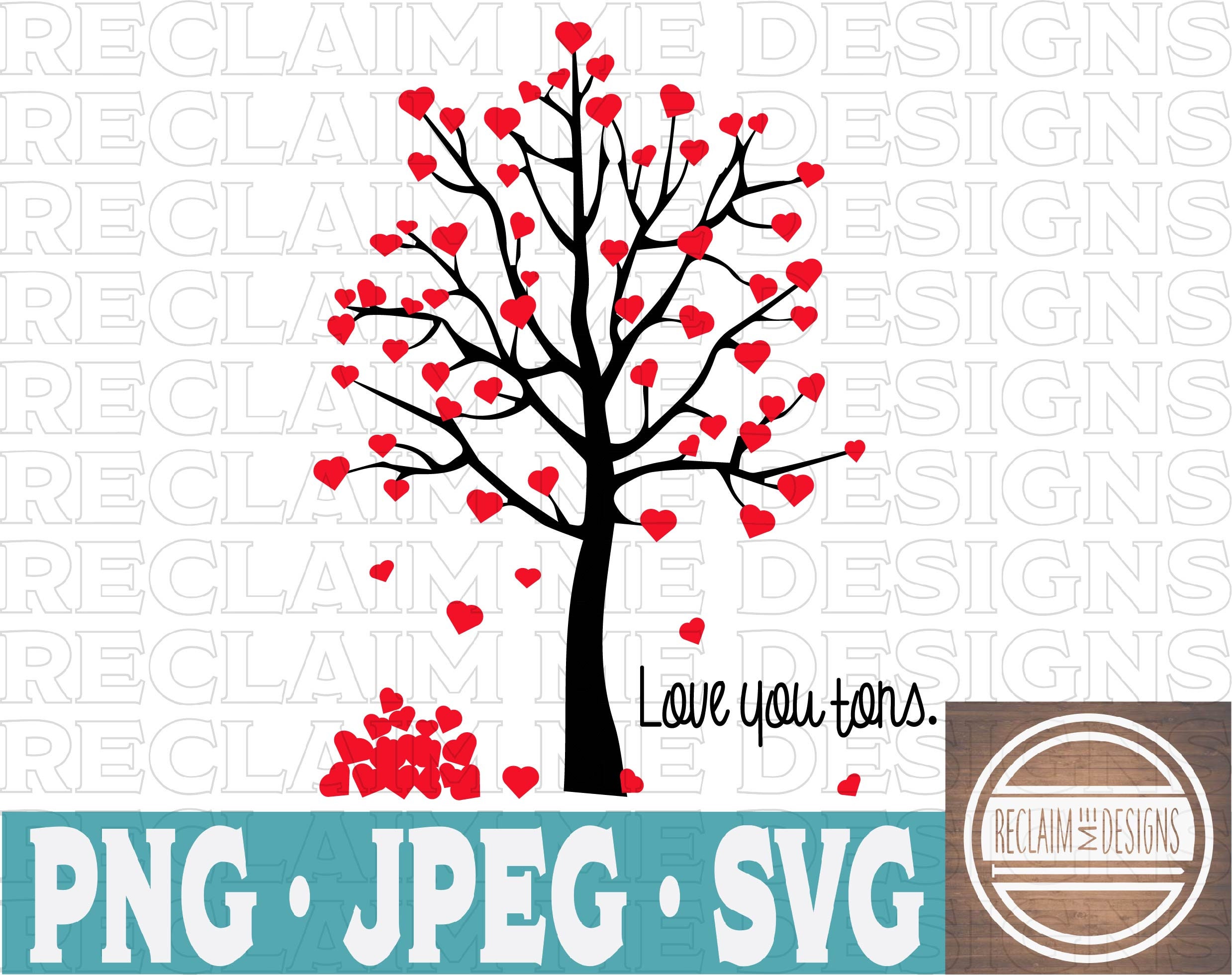 Falling Heart Tree 'SVG,JPEG, and PNG File - Etsy