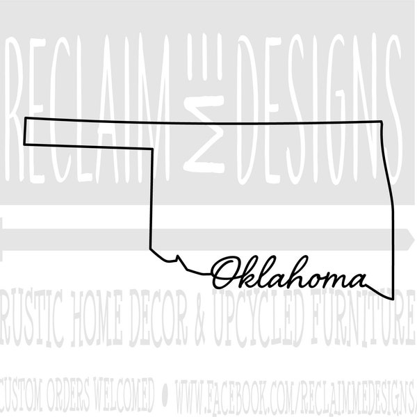 Oklahoma State Outline Svg - Etsy