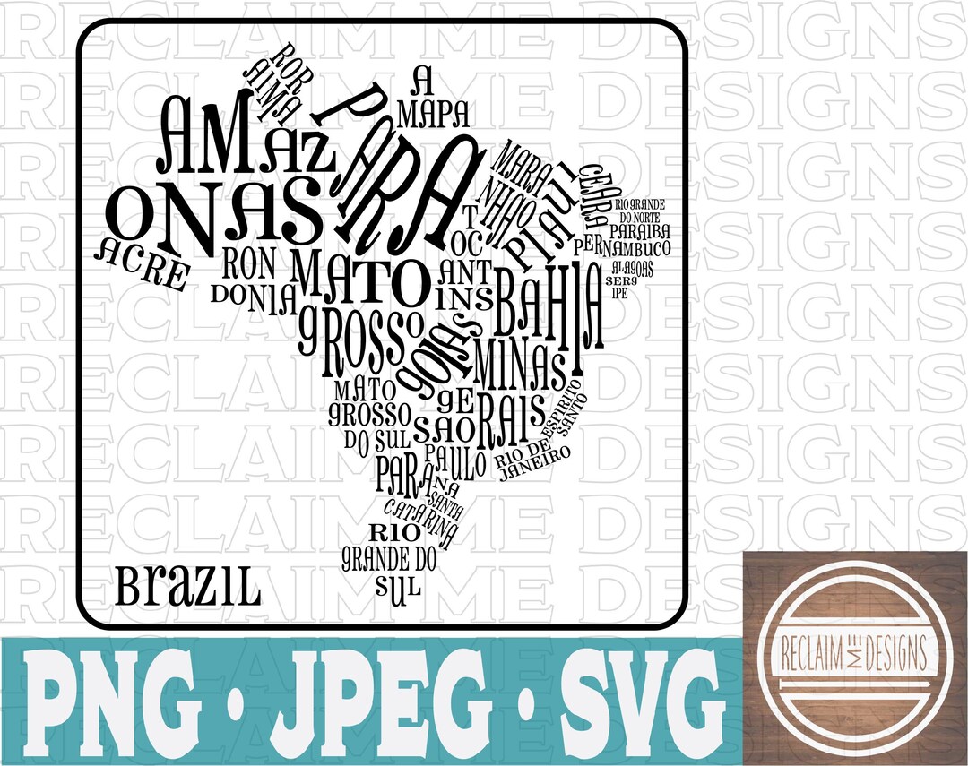 Brazil Word Art SVG,PNG, and JPEG File - Etsy