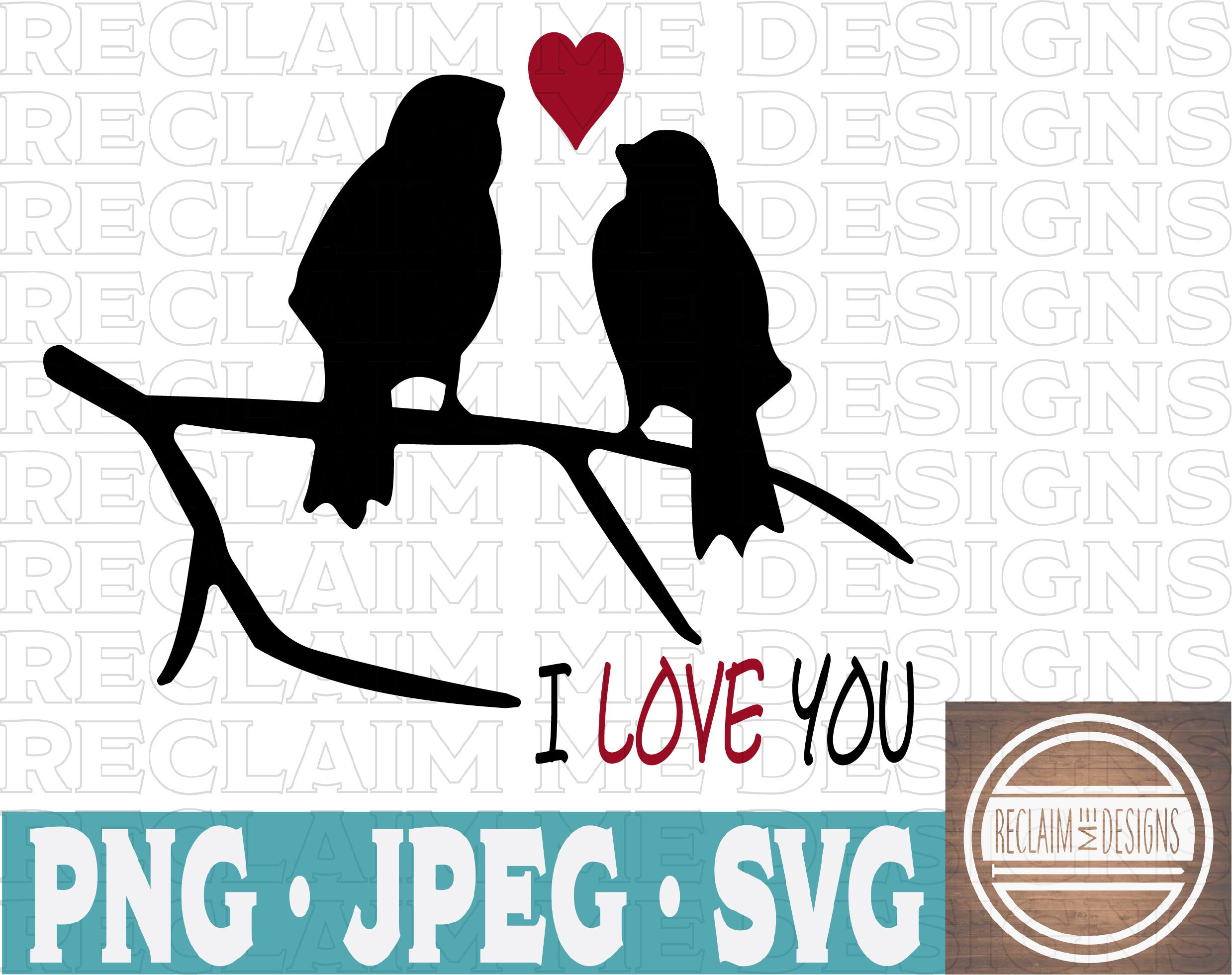 Love Birds With Heart SVG,JPEG, and PNG File - Etsy