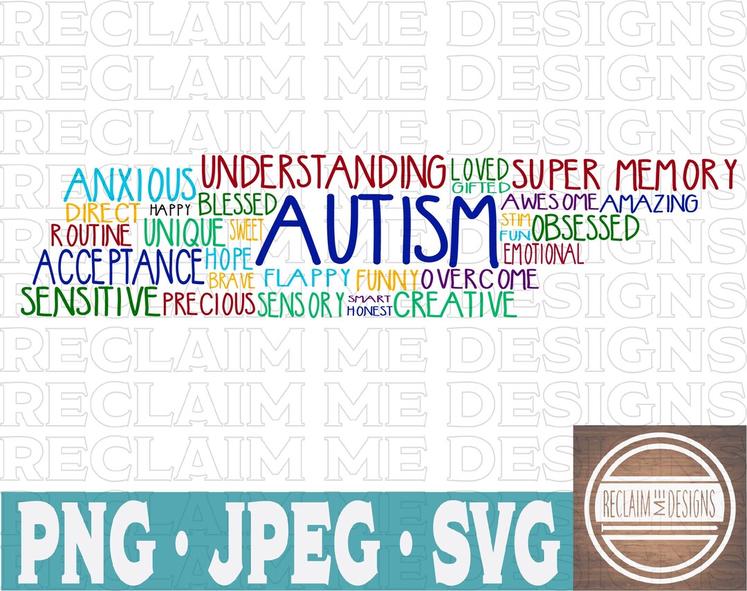 Autism Word Art in a Tennessee Shape - Etsy