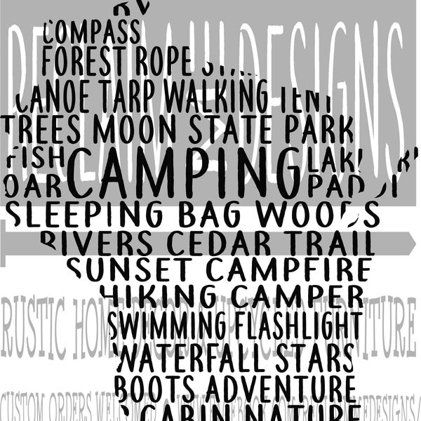 Camping Word Art - Etsy