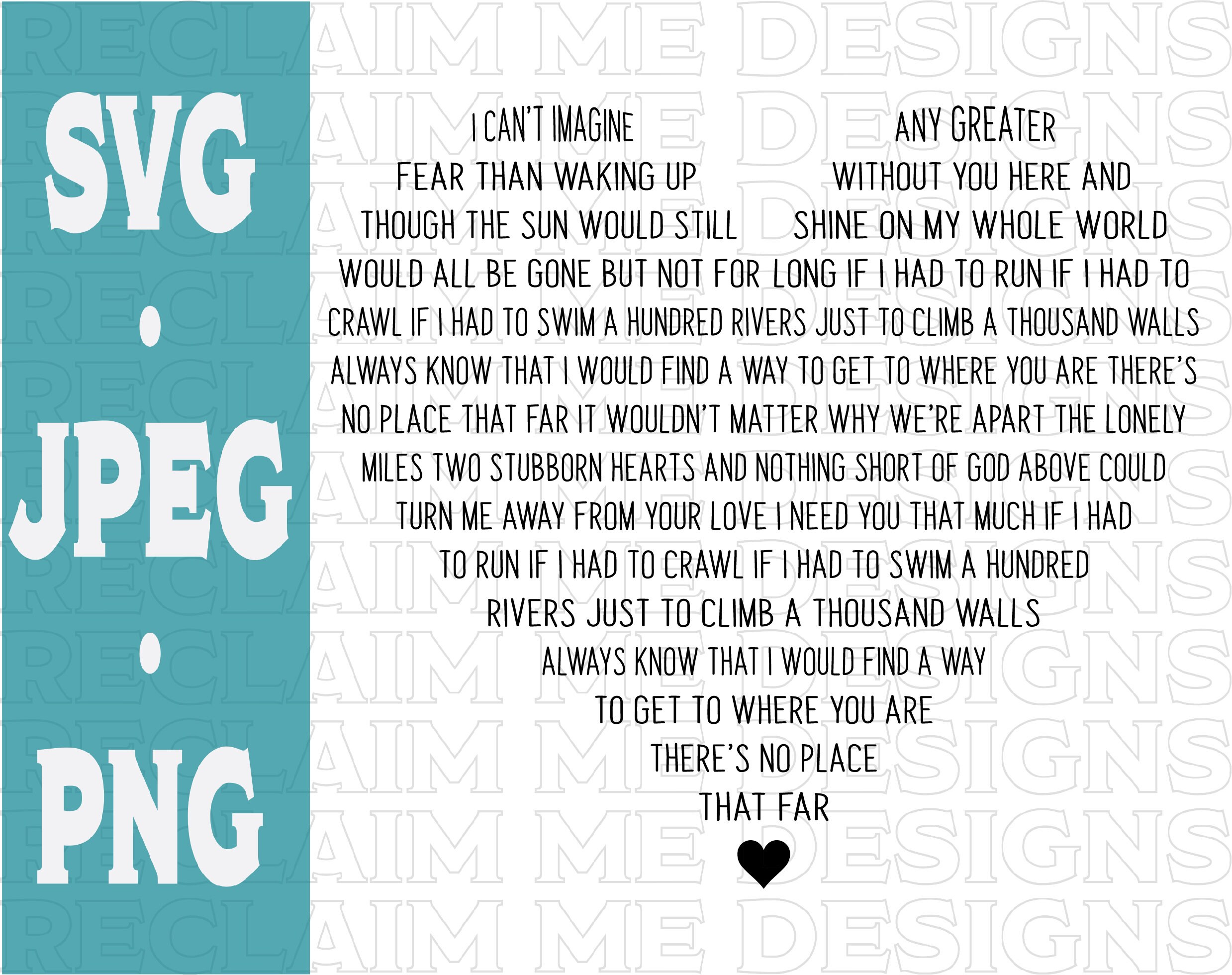 No Place That Far Heart Shaped SVG, PNG, and JPEG File - Etsy