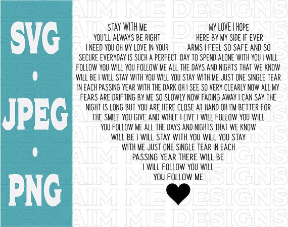 Follow You Follow Me Heart Shaped SVGPNG and JPEG File - Etsy