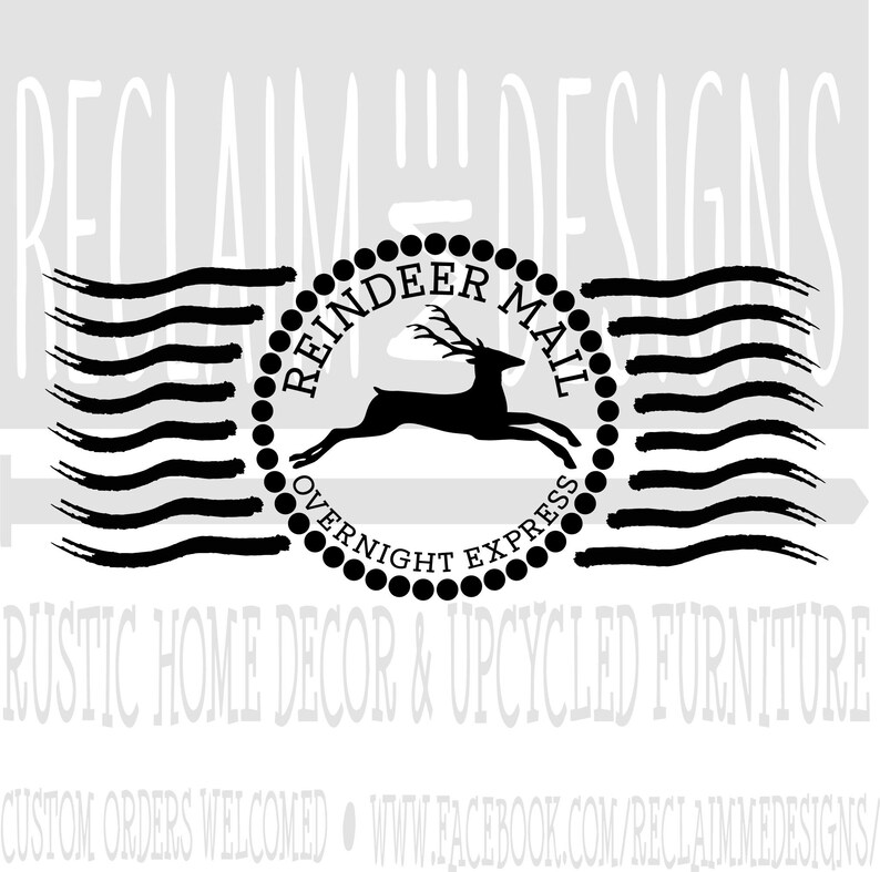 Reindeer Mail Stamp SVG,PNG,DXF, and Jpeg File - Etsy