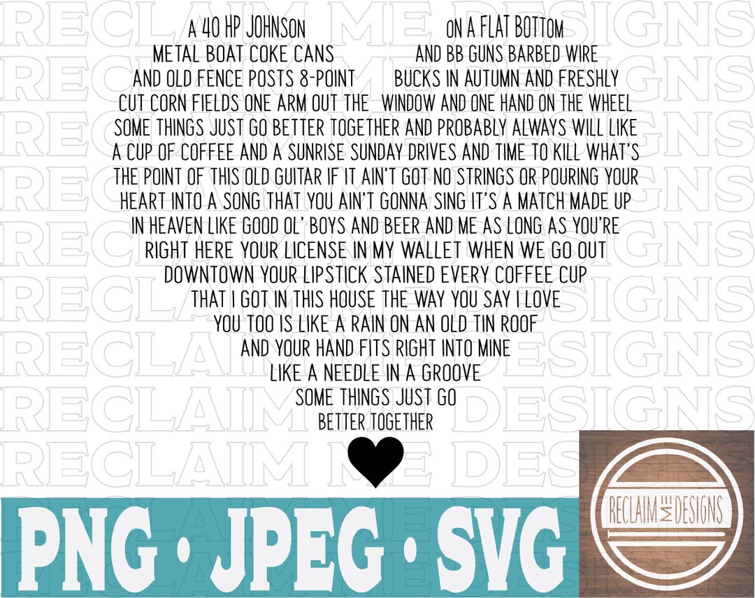 Better Together Heart Shaped SVG and PNG File - Etsy