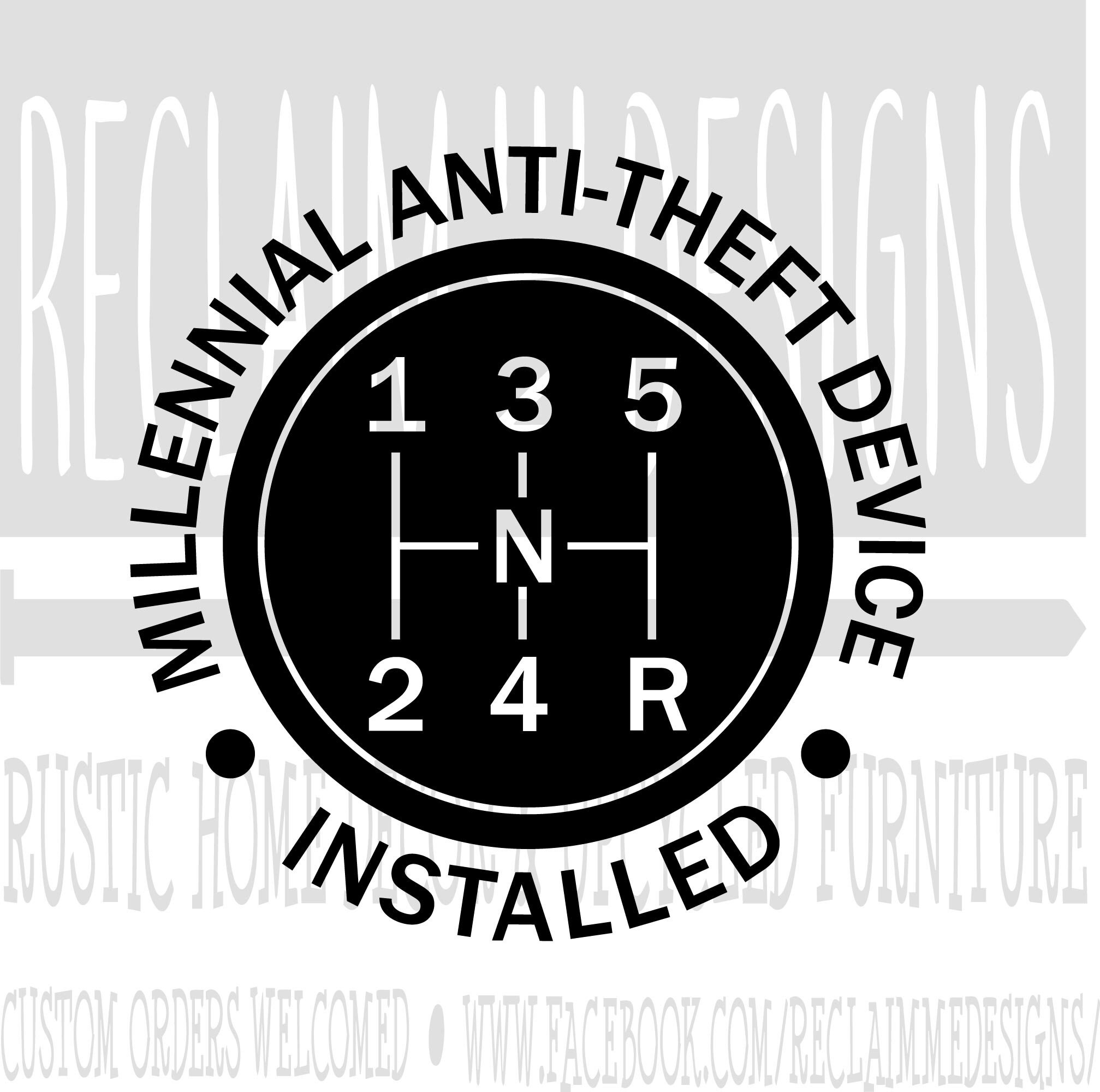 Millenial Anti-theft Device Installed SVGPNGDXF and Jpeg | Etsy