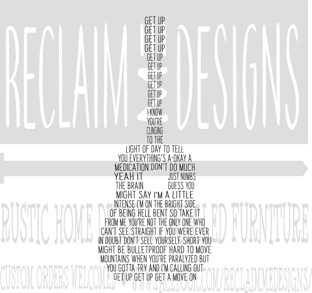 Get up Guitar Shaped SVG and PNG File - Etsy