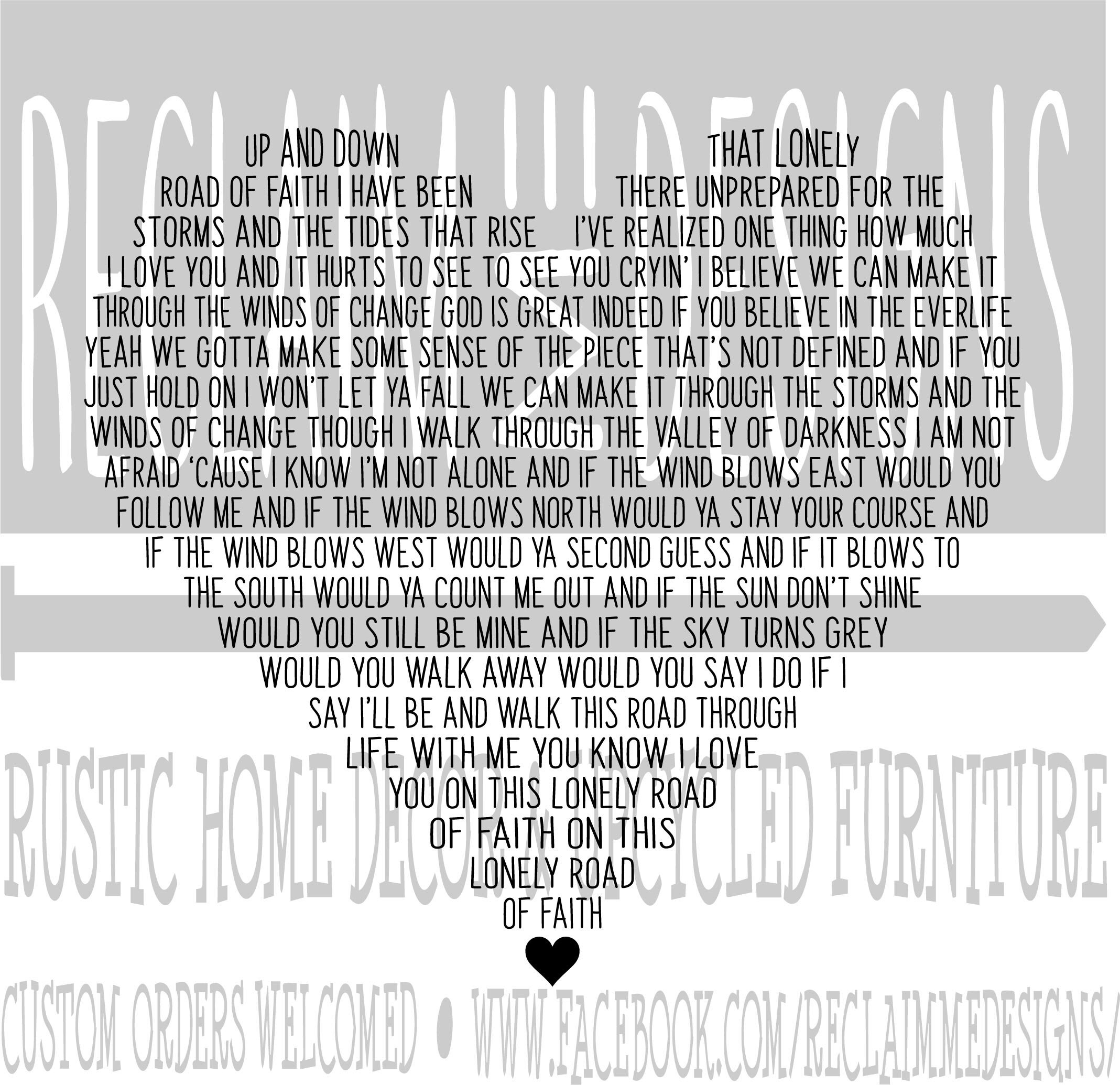 Lonely Road of Faith Heart Shaped SVG and PNG File | Etsy