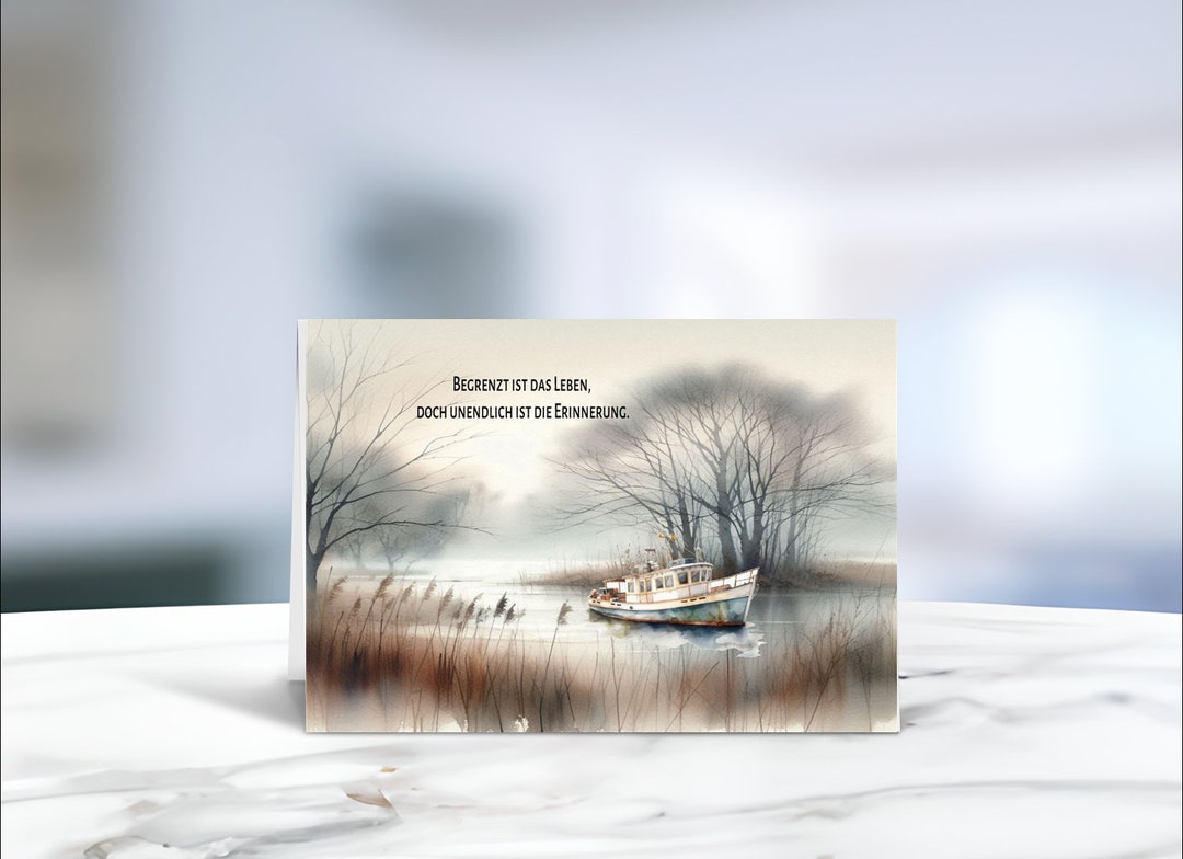 Mourning Card Condolence Card Funeral Funeral Card Sea Burial Without ...