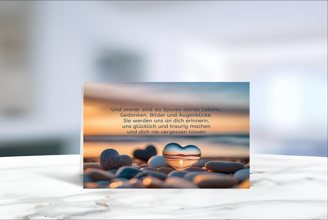 Mourning Card Condolence Card Funeral Funeral Card Sea Burial Without ...