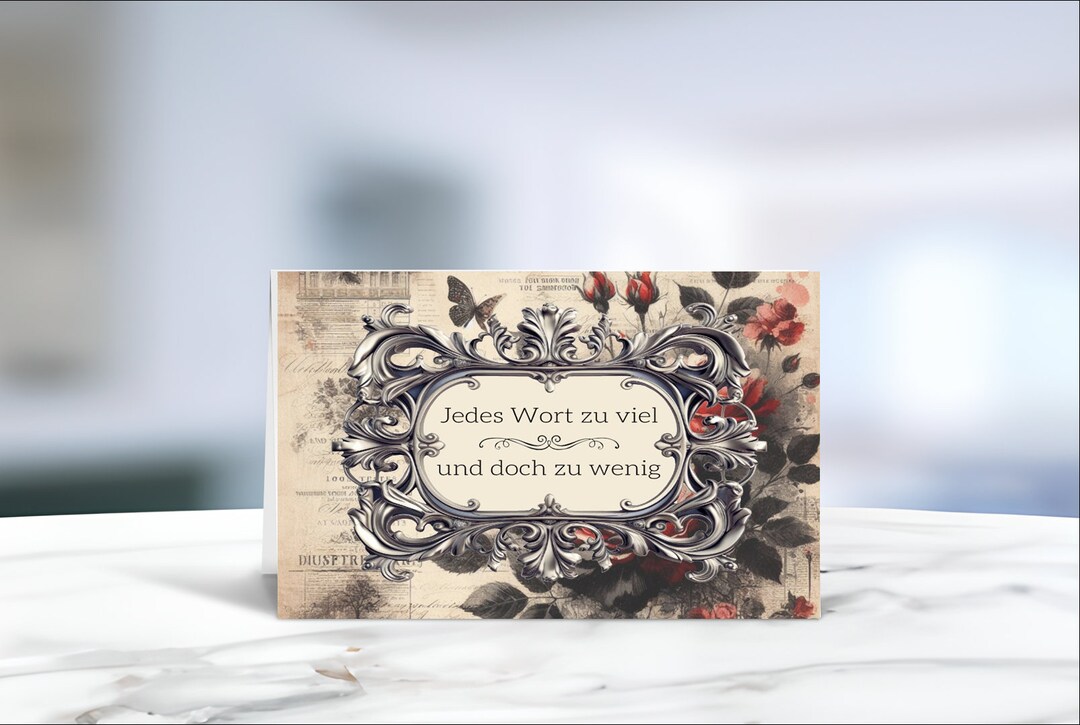 Mourning Card Condolence Card Funeral Card for the Funeral Without ...