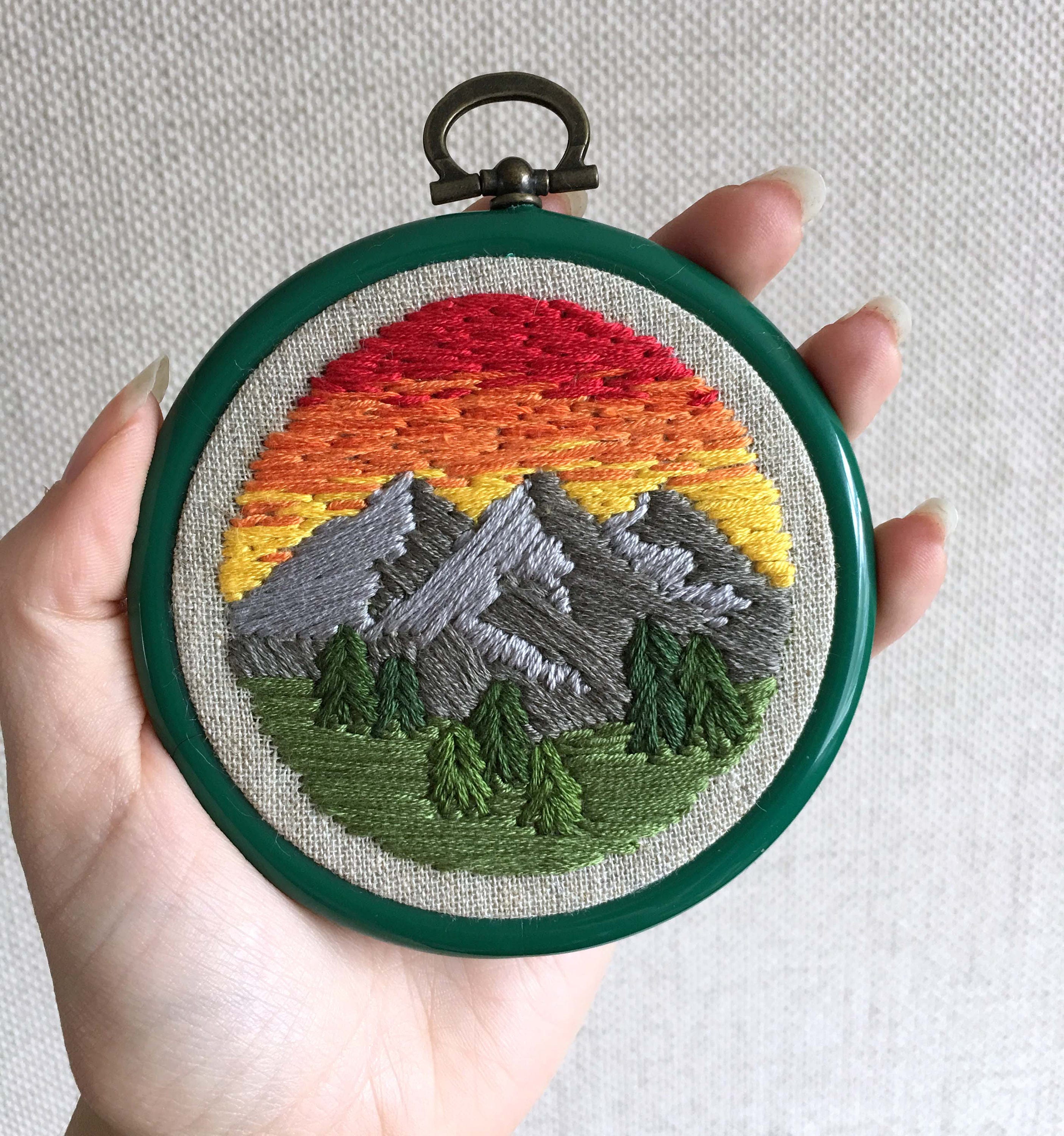 DIY Embroidery ‘how To’ Pattern With Instructions. Downloadable PDF Mountain Embroidery Pattern ...