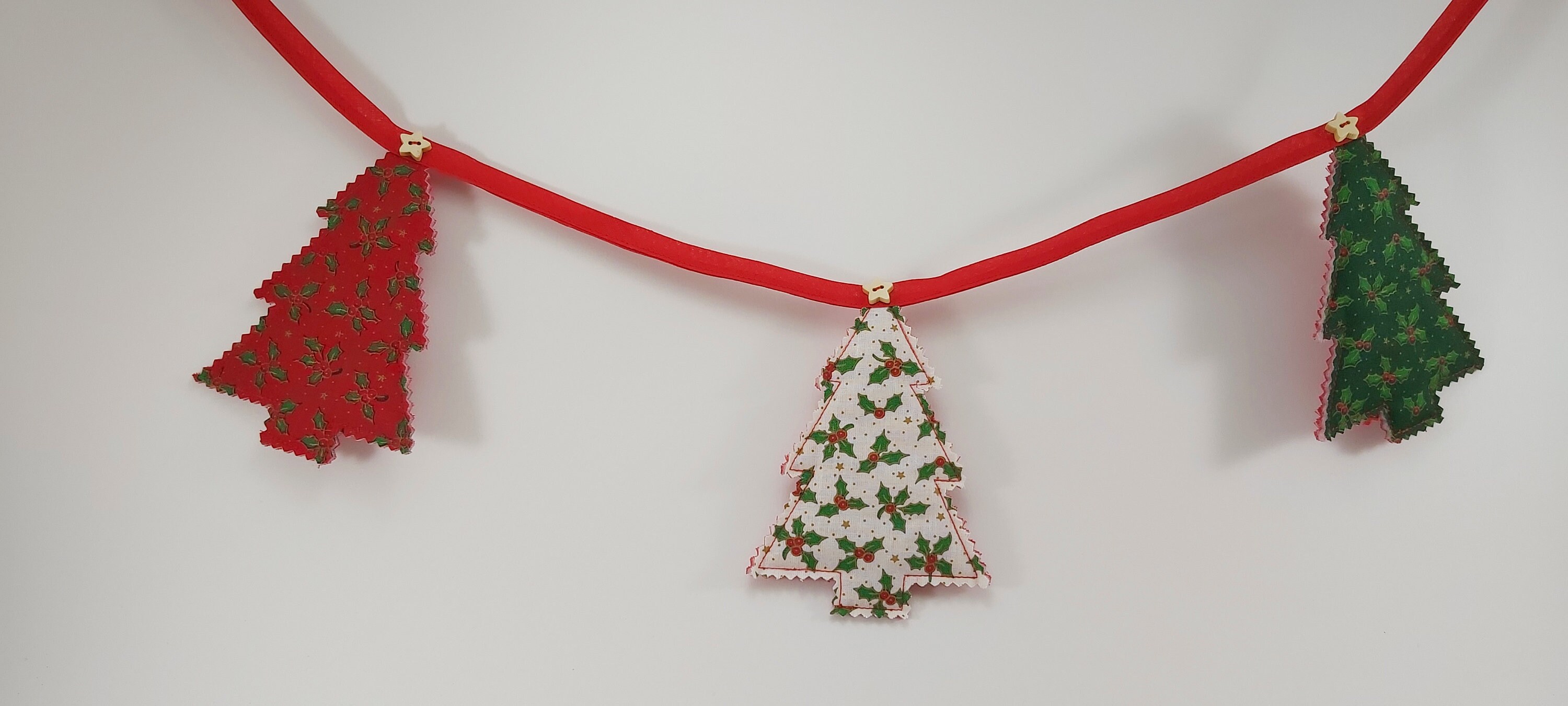 Christmas Tree Bunting/festive Bunting/padded Christmas Tree - Etsy UK
