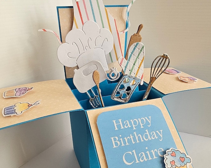 Cute Baking Theme Pop up Birthday Card - Etsy UK