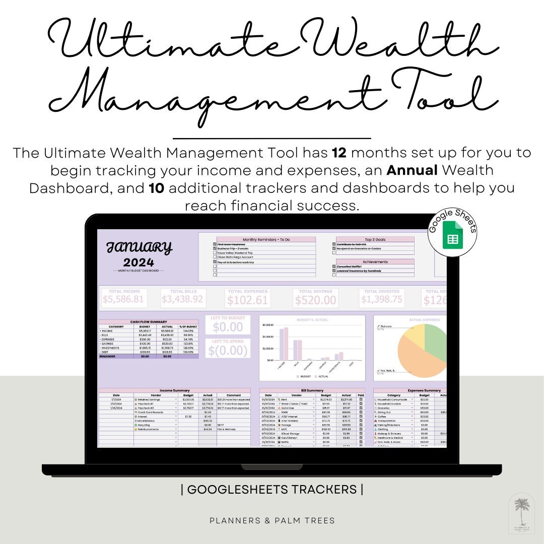 Ultimate Wealth Management Tool | Colorful | Digital Download | Google ...