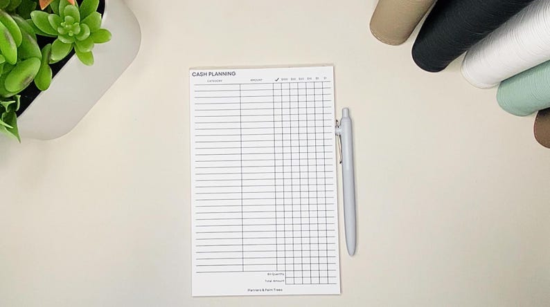 Cash Planning Notepad | 50 Sheets | Cash Budgeting - Etsy