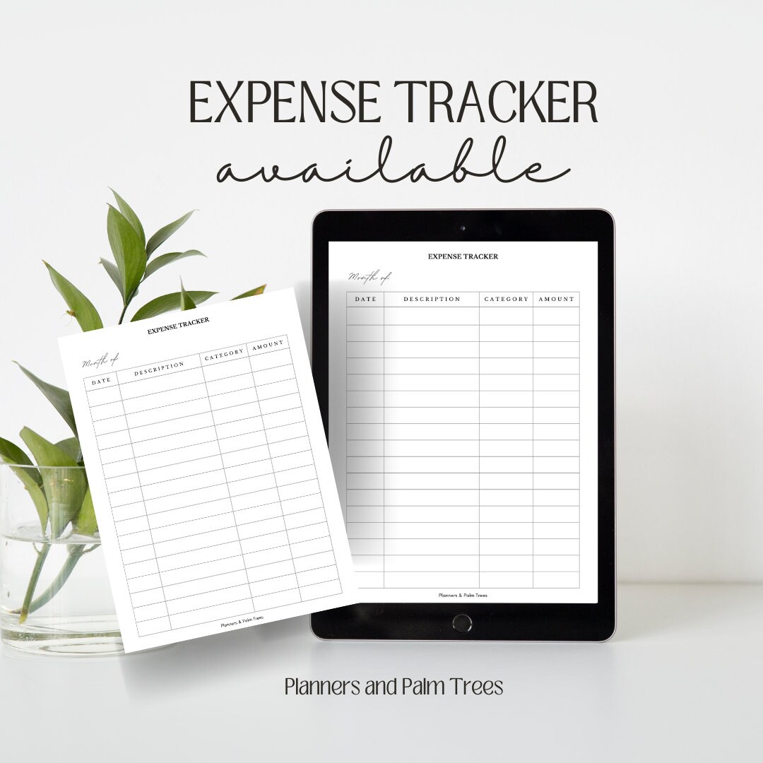 Expense Tracker, Minimalist Expense Tracker, Digital Download, Expense ...