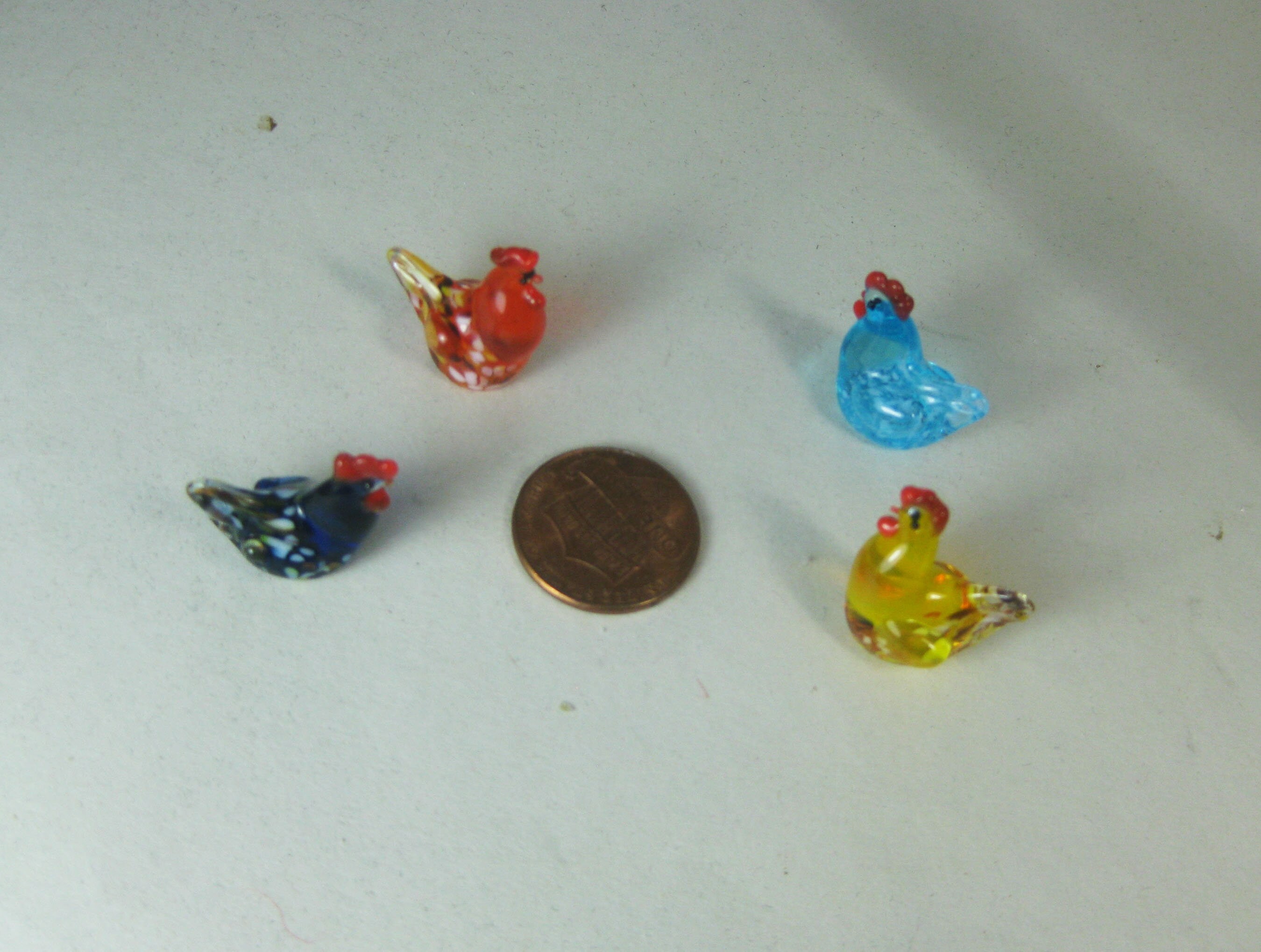 Hand Blown Glass Tiny Miniatures Figurines Murano Style Set of | Etsy