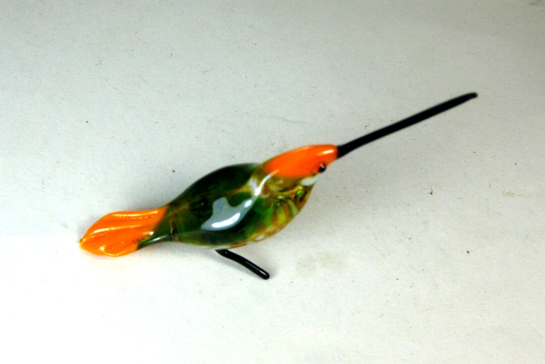 Blown Glass Hummingbird Colibri Figurines Ornament Animals Bird ...