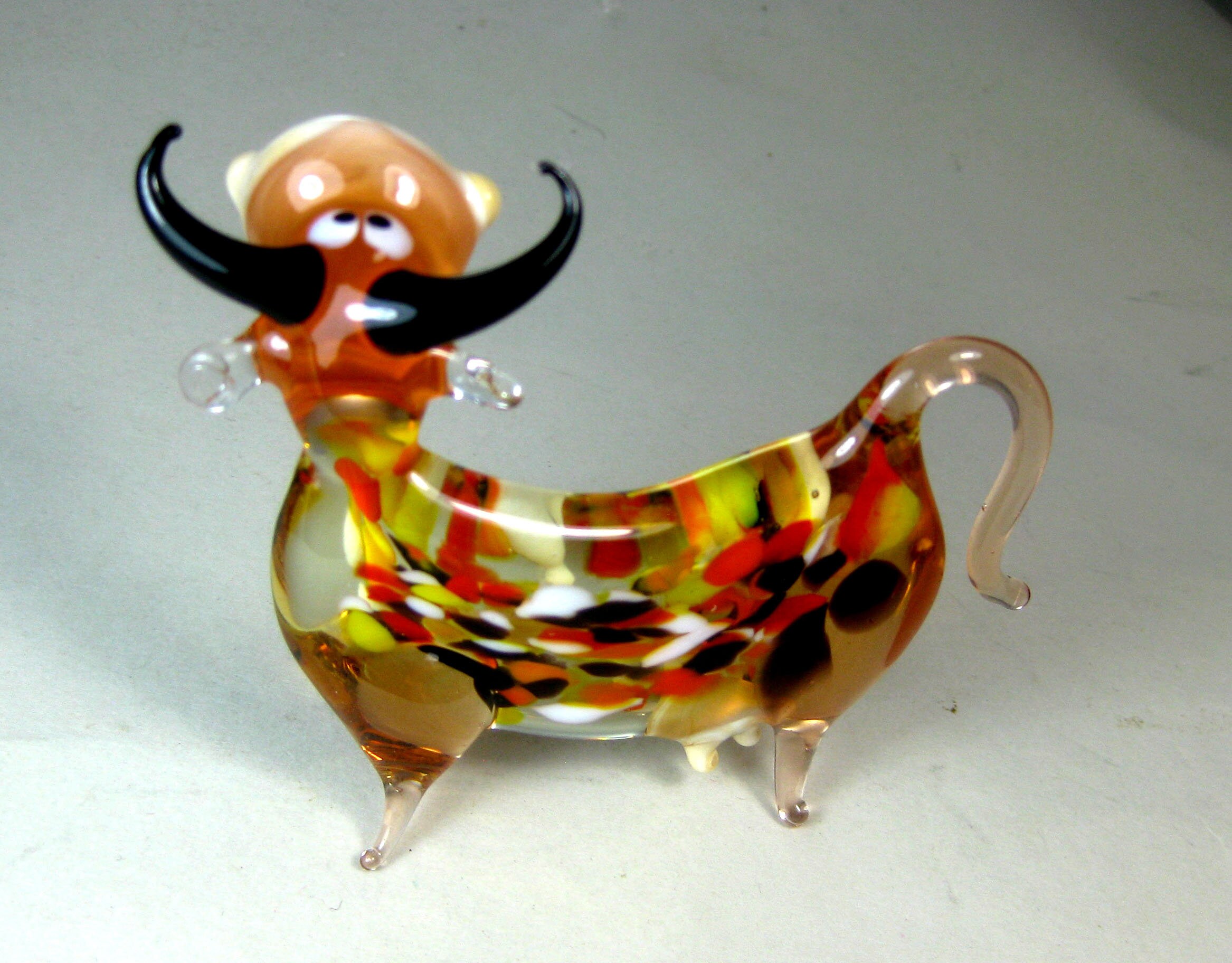 Hand Blown Glass Animal Cow Murano Style Figurines Ornament - Etsy