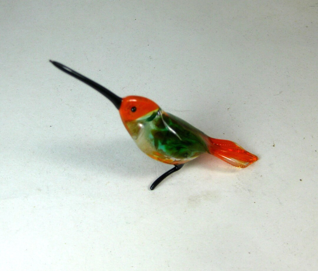 Blown Glass Hummingbird Colibri Figurines Ornament Animals Bird ...
