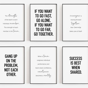 Team Office Decor Set of 6 PRINTABLES Teamwork Wall Art - Etsy Canada