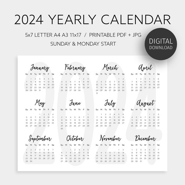 2024 Calendar Letter - Etsy