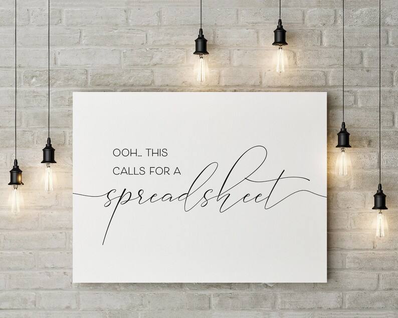 Ooh This Calls for a Spreadsheet Spreadsheet Queen - Etsy