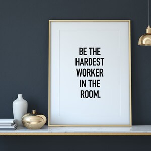 Motivational Poster, Printable Work Hard Quote, Home Office Prints ...