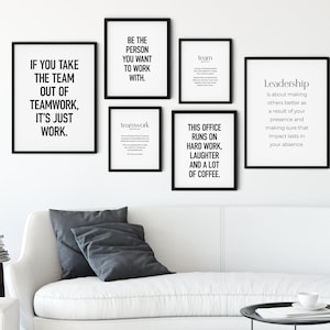 Teamwork Office Decor, Set of 6 PRINTABLES, Team Motivation Prints ...