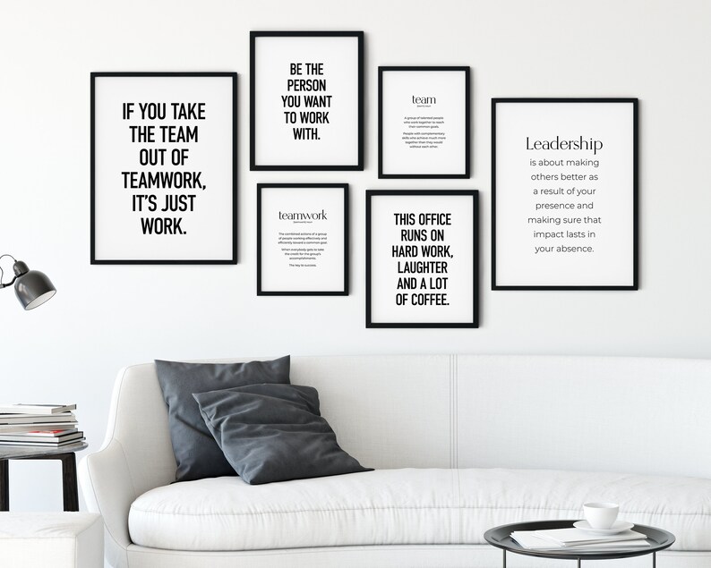 Teamwork Office Decor Set of 6 PRINTABLES Team Motivation - Etsy