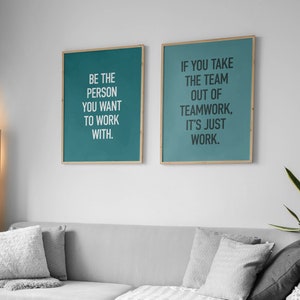Colorful Office Decor, 10 PRINTABLES, Motivational Wall Art, Teamwork ...