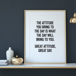 Motivational Poster, Home Office Decor, Printable Wall Art, Attitude ...