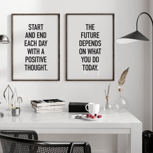 Motivational Posters, Set of 6 Prints, Home Office Decor for Women ...