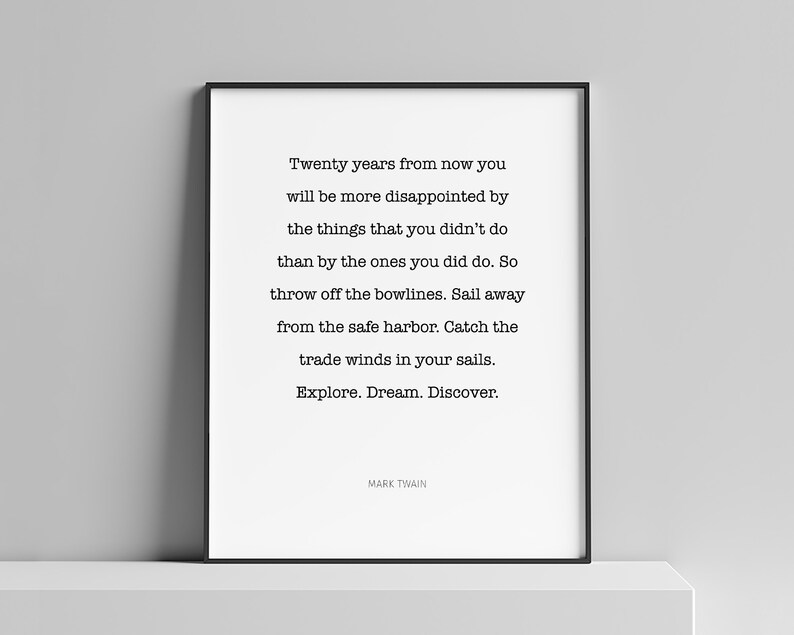 Mark Twain Quote Inspirational Poster Classroom Decor - Etsy