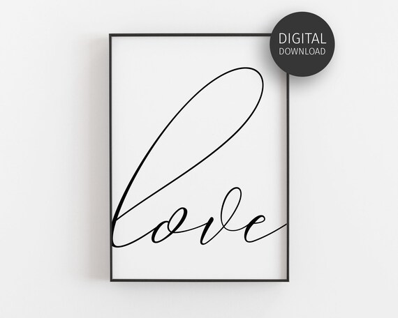 Love Print Downloadable Prints Printable Wall Art Bedroom | Etsy