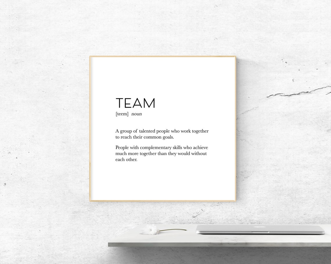 HR Office Decor Team Definition Poster Set of 2 Prints - Etsy