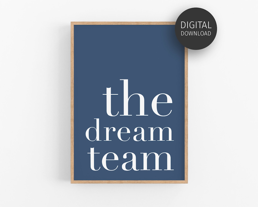 Dream Team Poster, Teamwork Wall Art, Workplace Positive Quotes, HR ...